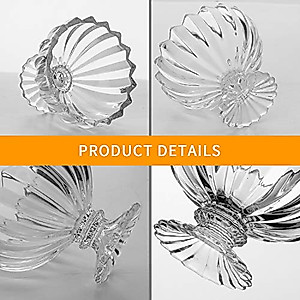 Small Footed Tulip Clear Glass Dessert Bowls 4oz,100ml Cute Dessert Cups for Sundae,Fruit,Salad,Snack,Cocktail,Condiment,Ice Cream Cups All Purpose Serving Bowls,Trifle Tasters Bowls For Party 8pcs