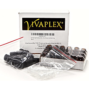 24, Amber, 2 ml (5/8 Dram) Glass Bottles, with Orifice Reducers and Black Caps