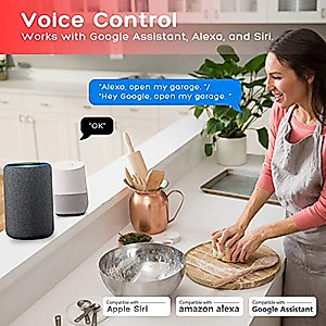 WiFi Smart Garage Door Opener Remote, WiFi Garage Door Controller, tolviviov Smart Garage Door Controller, Work with Alexa, Google Home,Siri,Smart Life APP, Remote Control, No Hub Needed