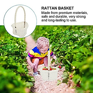 DOITOOL Flowers 6pcs Rattan Woven Flower Basket Gift Basket Picnic Basket Wedding Flower Girl Basket Candy Fruit Sundries Storage Basket for Wedding Picnic Party Baskets