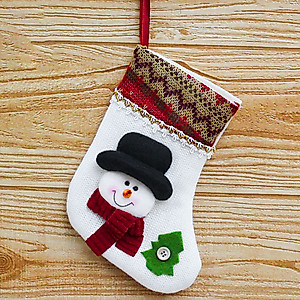 Christmas Stockings Felt Personalized Cute Hanging Stocking Christmas Home Decorations Multicolor Art Decor for Farmhouse Family Holiday Party Fireplace Xmas Decor Santa Tree Friends(Snowmen