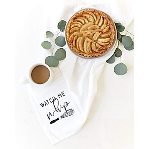 The Cotton & Canvas Co. Watch Me Whip Soft and Absorbent Kitchen Tea Towel, Flour Sack Towel and Dish Cloth