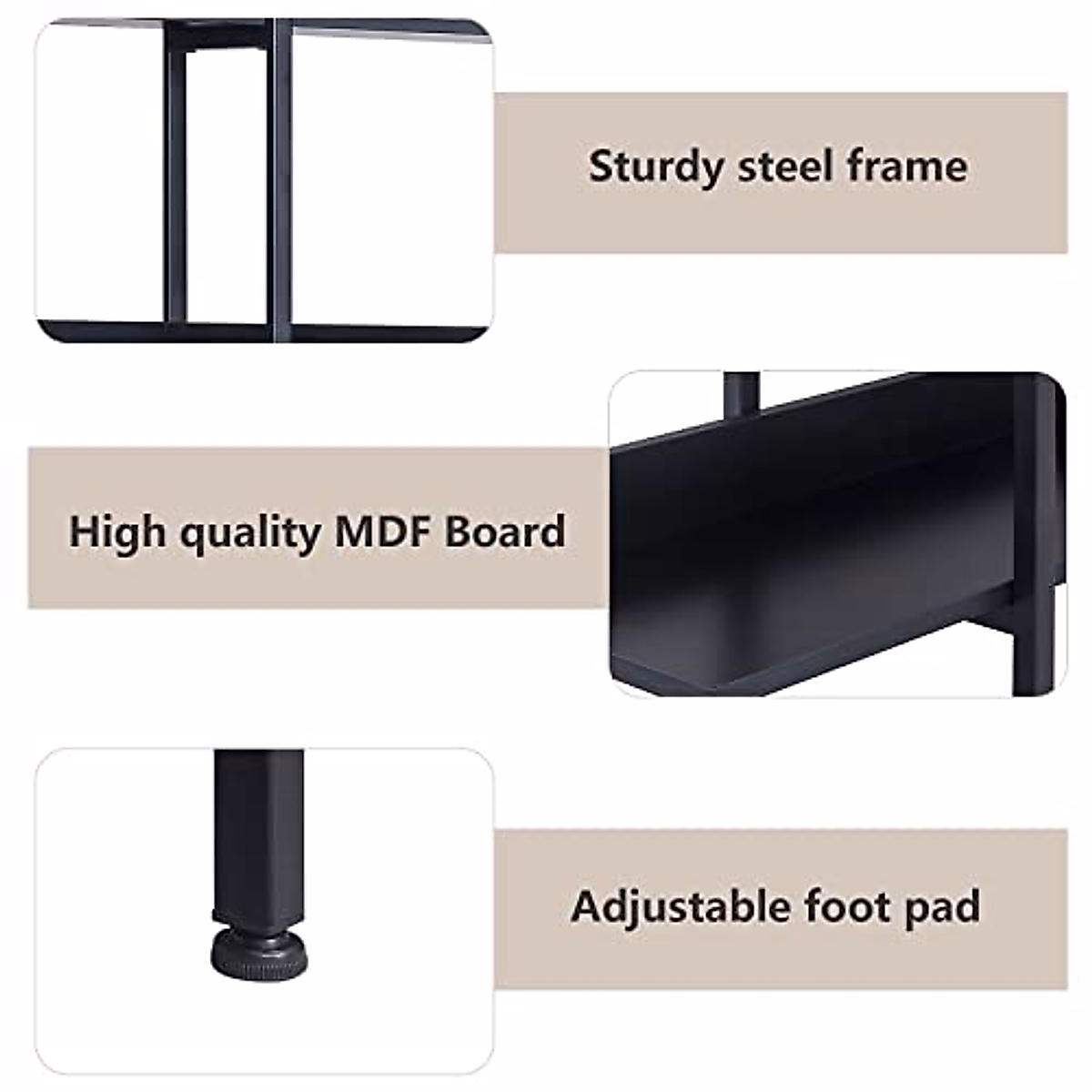 KIVENJAJA Triple Wide 5-Tier Bookshelf, Industrial Display Bookcase with Metal Frame, Tall Open Storage Book Shelves for Bedroom, Living Room, Home Office (Black)