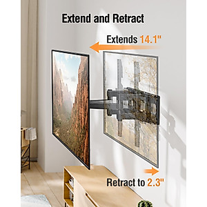 ELIVED Full Motion TV Mount TV Wall Mount Swivel and Tilt for Most 26-55 Inch TVs, Wall Mount TV Bracket with Dual Articulating Arms, Max VESA 400x400, 88 lbs. Loading, 16" Studs