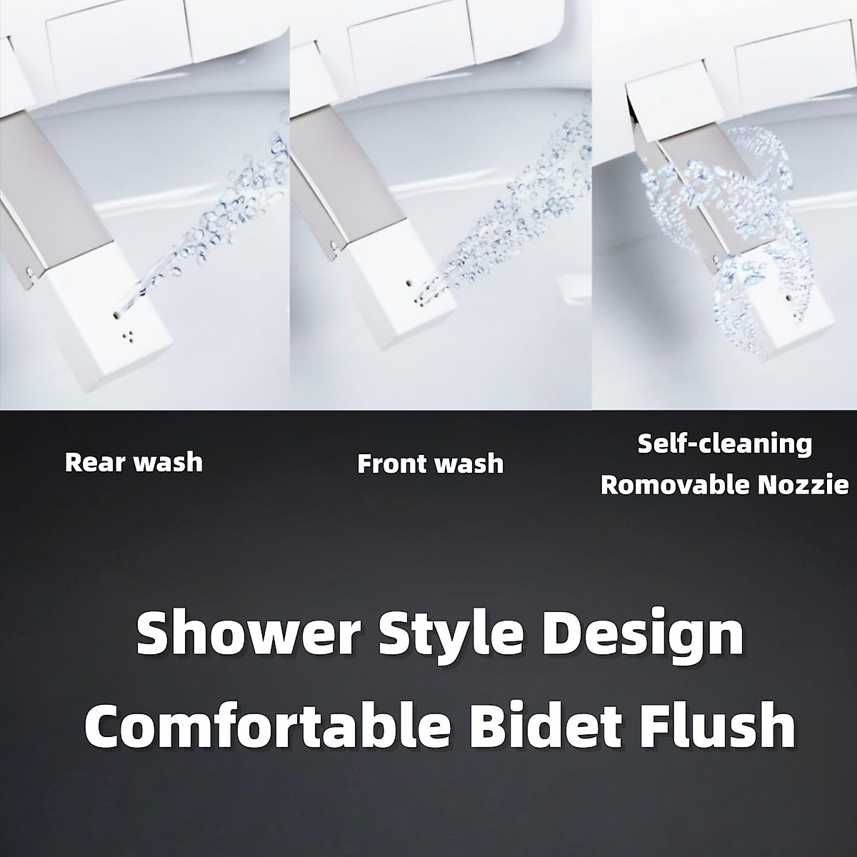 ELLAI Smart Toilet with Bidet Built In, One-piece Bidet Toilet with Auto-Flush, Warm Water, Air Drying Function, Heated Seat, Bathrooms Modern Elongated Toilet with LED Display