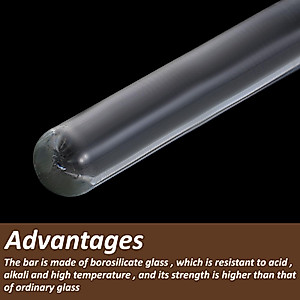 MECCANIXITY 3.3 Borosilicate Glass Stick 5.9" Length 6mm Dia Stir Rod Mixing Tools 4Pcs