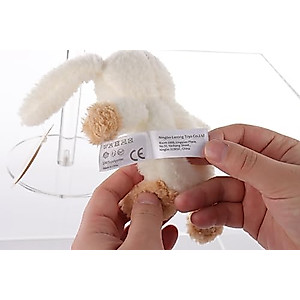 Apricot Lamb Baby Bunny Rabbit Soft Rattle Toy, Plush Stuffed Animal for Newborn Soft Over 0 Months 6 Inches, White (brown hands and feet)