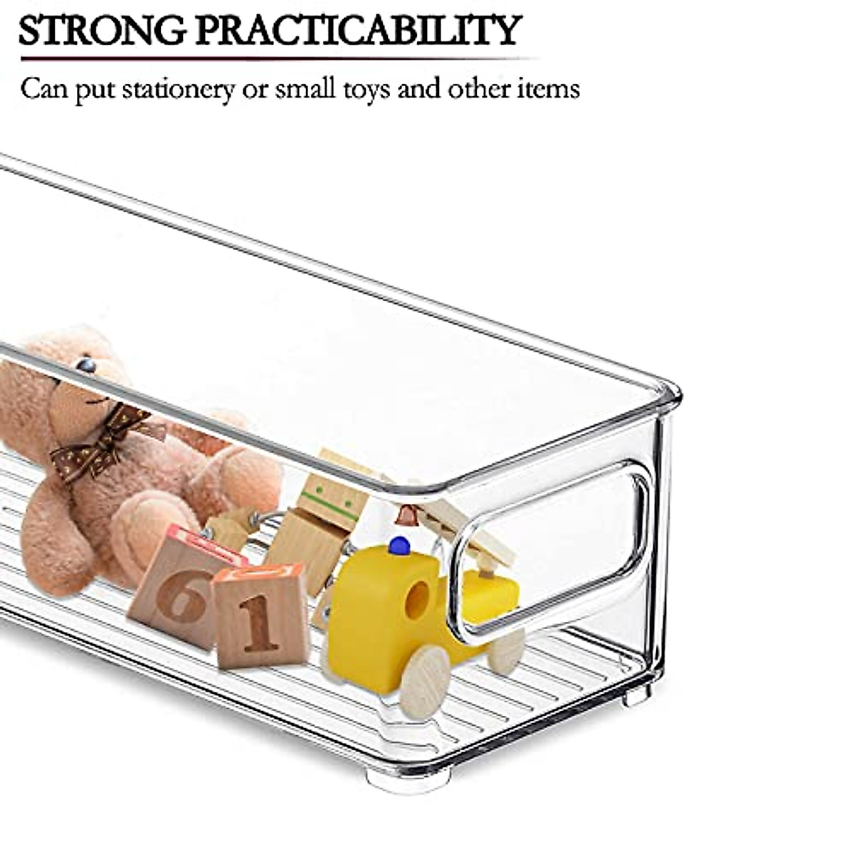 Set of 8 Pantry Organizers - Perfect Kitchen Organization or Pantry Storage - Organizers for Freezers, Countertops and Cabinets - BPA Free Clear Plastic Pantry Storage Racks