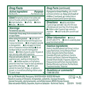 Biofreeze Overnight Pain Relief Roll-On, Arthritis Pain Reliver, Knee & Lower Back Pain Relief, Sore Muscle Relief, Lavender Scent, FSA Eligible, 2.5 FL OZ Biofreeze Menthol Roll-On