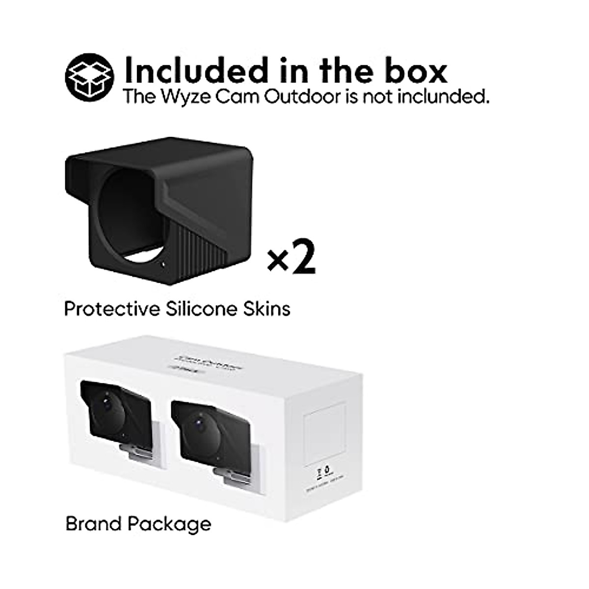 Protective Silicone Skins for Wyze Cam Outdoor，Weatherproof Case/Cover Accessories for Wyze Outdoor Camera Wireless Smart Home Camera (Black-2 Pack)