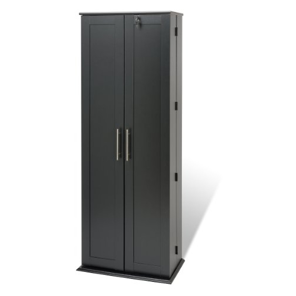 Prepac Grande Locking Media Storage Cabinet with Shaker Doors Storage Cabinet, Black & Locking Media Storage Cabinet with Shaker Doors Storage Cabinet, Black