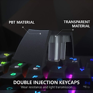 DIERYA DK61E 60% Percent Mechanical Gaming Keyboard, Optical Blue Clicky Switch, PBT Keycap, RGB Backlit, Waterproof, Wired USB C Mechanical Keyboard with Full Keys Programmable