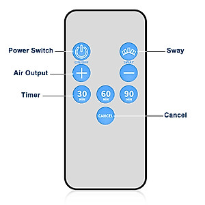 HealSmart 27 Inch Bladeless Tower Fan with Timing Closure and Remote Control, Low Noise Air Circulator Floor Fan for Home and Office Use, Adjustable Speeds & 90° Swivel , Black