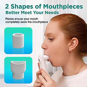 Upgraded Digital Peak Flow Meter for Asthma Adult, Kids w/Green LCD Display, Home Spirometer Testing Device with Bluetooth APP for Smart Asthma Monitoring with 300 Records Storage Function