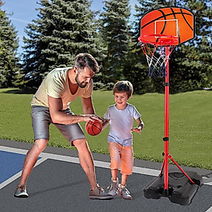 Kids Basketball Hoop for 1 2 3 4 5 6 Year Old Stand Adjustable Height 3.5ft-5.5ft Toddler Indoor Mini Basketball Hoops Goal Ball Games Toys for Girl Boy Age 1-3 2-4 3-5