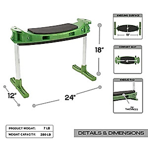 TheXceptional Kneelie with Tush Pad | Comfort Seat and Kneeler Garden, Home & Garage | Premium Gardening Knee Pad Stool for Seniors | Made in USA by Vertex | Model EX152