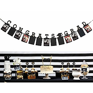 Alemon New Congrats Grad Photo Banner Sign,2020 Graduation Party Supplies Favor Decor
