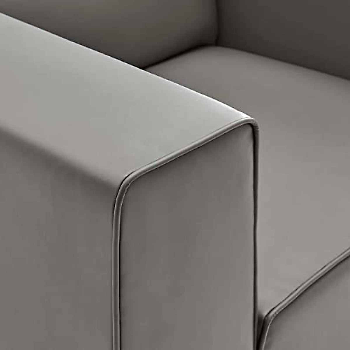 Modway Mingle Vegan Leather Lounge Armchair, Gray