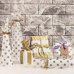 Whaline Metallic Tissue Paper 20" x 28" Big Size Gift Wrap Paper Bulk Gift Wrapping Accessory Wrap for Christmas, Birthday, DIY and Craft, Gift Bags (Gold)