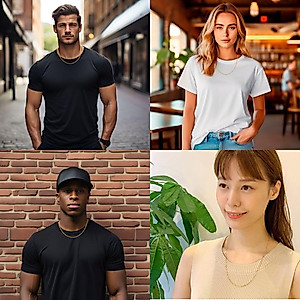 FAIRY CULLET 18k Solid Gold Necklace, 18k Yellow Gold Kihei Chain with Japan Mint mark 19.6 inches 5g Gold Necklace Jewelry for Woman and Men