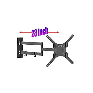 Mount Plus MP-L28-400 Long Arm Full Motion TV Wall Bracket with 28 inch Extension Articulating Arm | Fits Screen Sizes 23 to 55 Inch | VESA 400x400mm Compatible (28" Extension 19" to 55" TV)