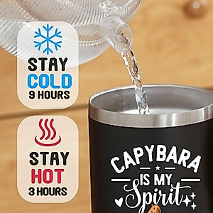 Capybara Is My Spirit Animal - Onebttle Stainless Steel Tumbler 20OZ Black - Gifts for Girls, Women, Capybara Lovers