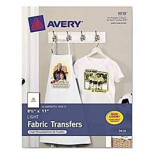 AVE8938 - Avery Light Fabric Transfers for Inkjet Printers