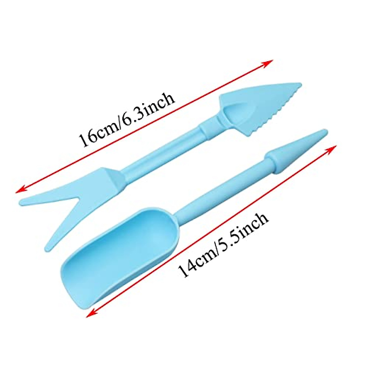 PZRT 3IN1 Succulent Plant Tools Set Blue Small Gardening Planter Tools DIY Bonsai Plant Helper (1 x Soil Scoop + 1 x Drill + 1 x Seedling Transplant Device)