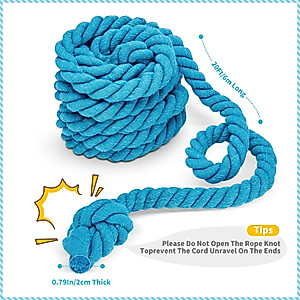 Tug of War Rope for Kids and Adults,Outdoor Games Field Day Family Reunion Birthday Party Games, Summer Outside Yard Backyard Lawn Games, Camping Picnic Carnival Games,Team Building (Blue, 20FT)