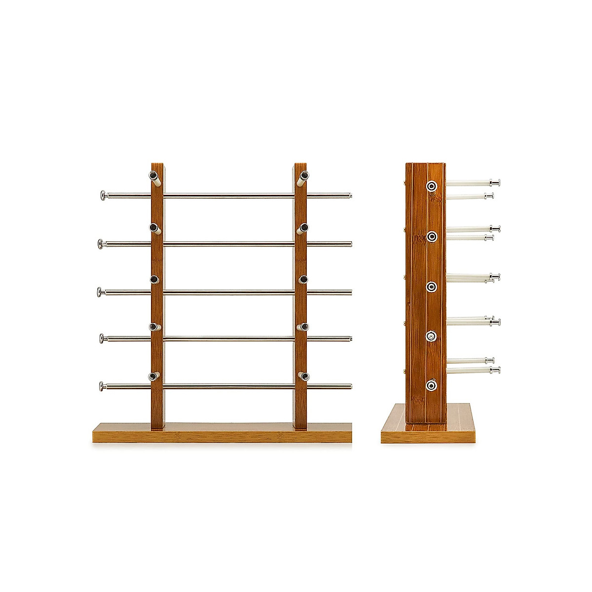 QWORK Wood Sunglass Glass Rack Frame, 5 Layers Glasses Showcase, Sunglasses Display Stand Holder, Detachable