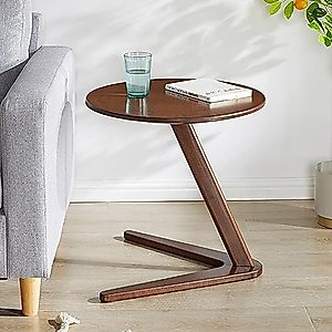 AAMNA Mini Coffee Table with V Base, Vintage Round End Tables, Sofa Table for Dining Room, Living Room, Kitchen, Bedroom, Sofa Side, Bedside,B