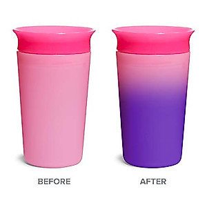 Munchkin® Miracle® 360 Color Changing Sippy Cup, 9 Ounce, 2 Pack, Pink/Yellow