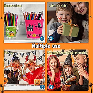 Partywind 250 Styles Glow Halloween Party Supplies, Luminous Halloween Temporary Tattoos for Kids Birthday Party Decorations Favors, Halloween Gifts Goodie Bag Fillers (24 Sheets)