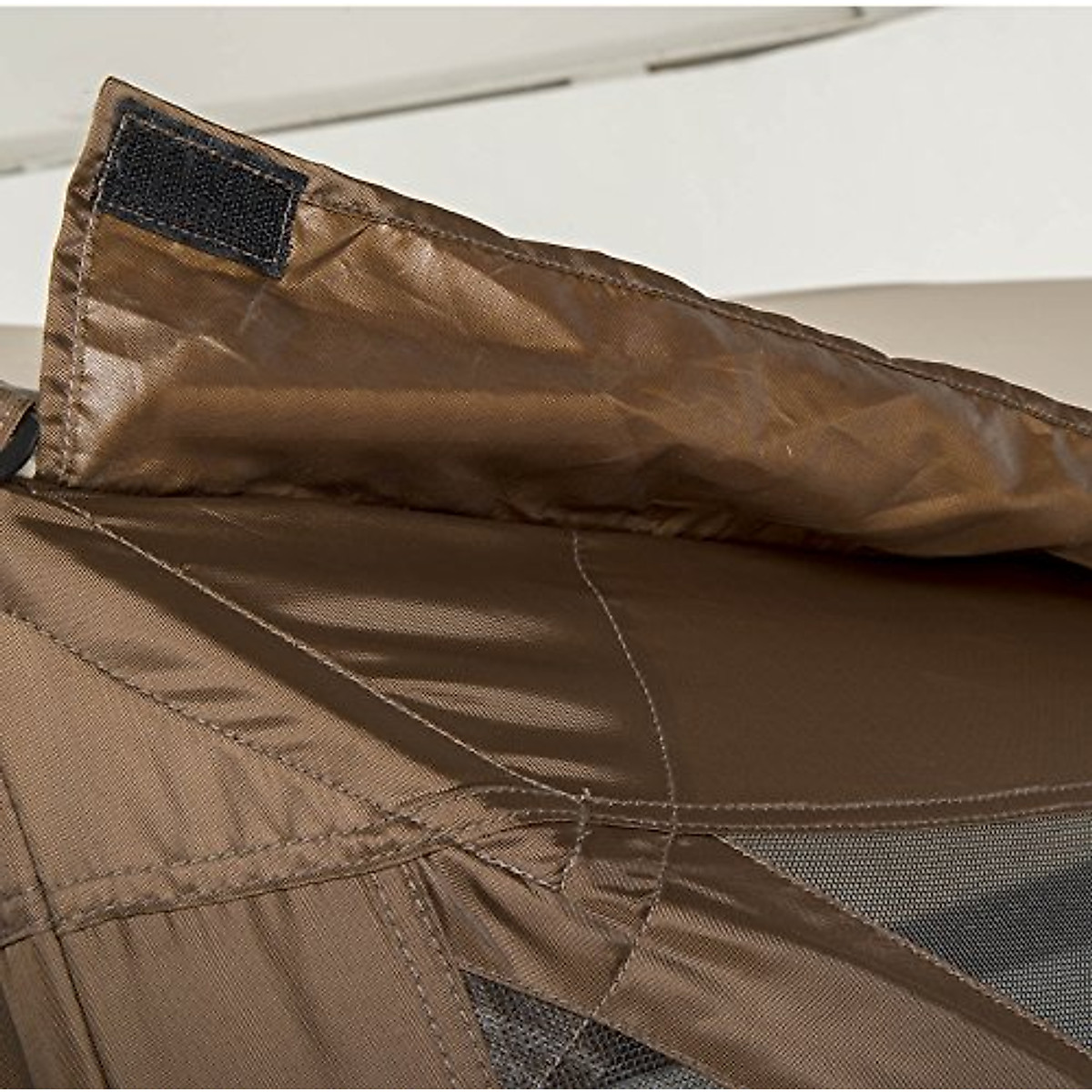 QUICK-SET Clam Traveler 6 x 6 Foot Portable Pop Up Outdoor Camping Gazebo Screen Tent 4 Sided Canopy Shelter with Ground Stakes and Carry Bag, Brown