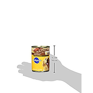 Pedigree Meaty Ground Dinner Beef, Bacon & Cheese Canned Dog Food 13.2 Ounces (Four 6-Can Cases)