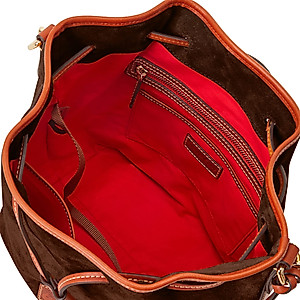 Dooney & Bourke Handbag, Suede Drawstring - Brown Tmoro