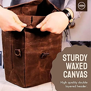 ASEBBO Insulated Lunch Bag 10L Sturdy Waxed Canvas Lunch Box for Men and Women - Leakproof Insulated Cooler Bag for Work Picnic Hiking - Premium Lunchbox for Adults (Brown)