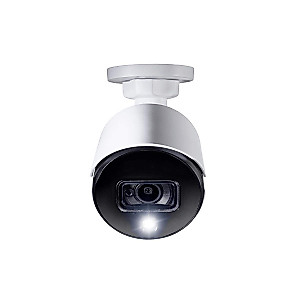 Lorex C581DA Indoor/Outdoor 2K 5MP Super Analog HD Active Deterrence Bullet Camera, 2.8mm, 135ft IR Night Vision, CNV, Works with D841/D841B Series, Only Camera, White (Renewed)