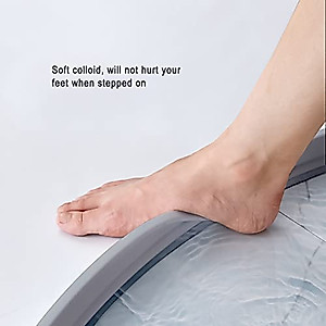 Collapsible Shower Water Guard 39 Inch Water Splash Guard Water Dam Barrier Shower Threshold for Shower Stall, Stay Dry Retainer for Wet and Dry Separation for Bathroom(39,Grey)