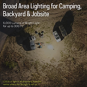 Goal Zero Skylight – 6000-Lumen Portable LED Light Provides 300’ of Lighting, Adjustable 4’-12’ Height – Compatible with Yeti Power Stations, Use for Camping, Tailgating, Outdoor, Work & Jobsite