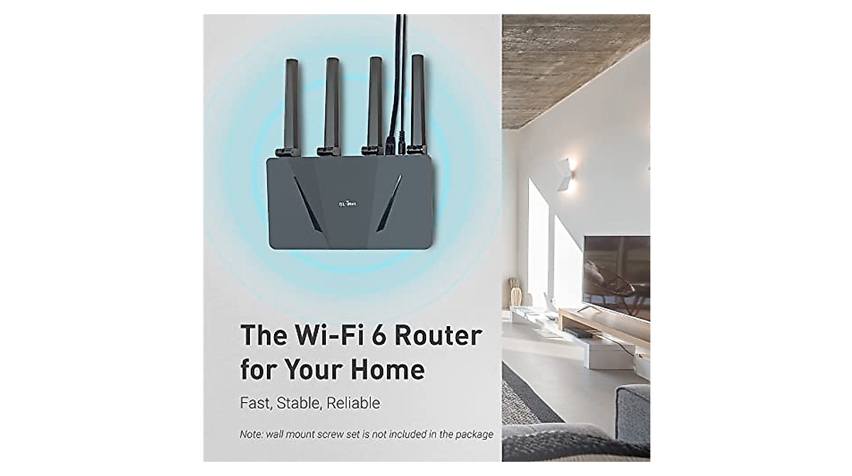GL.iNet GL-AX1800 WiFi 6 Router - Fast, Secure & Supports 120 Devices