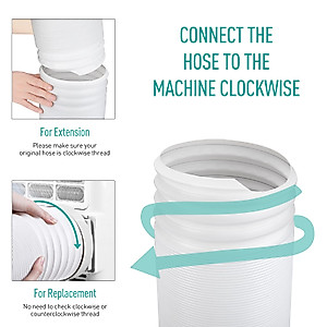 AGPTEK Exhaust Hose for Portable Air Conditioner, 5.9 Inch Diameter AC Vent Hose, Replacement for 5.9 inch Exhaust Vent Tube - Clockwise Thread, 59 Length