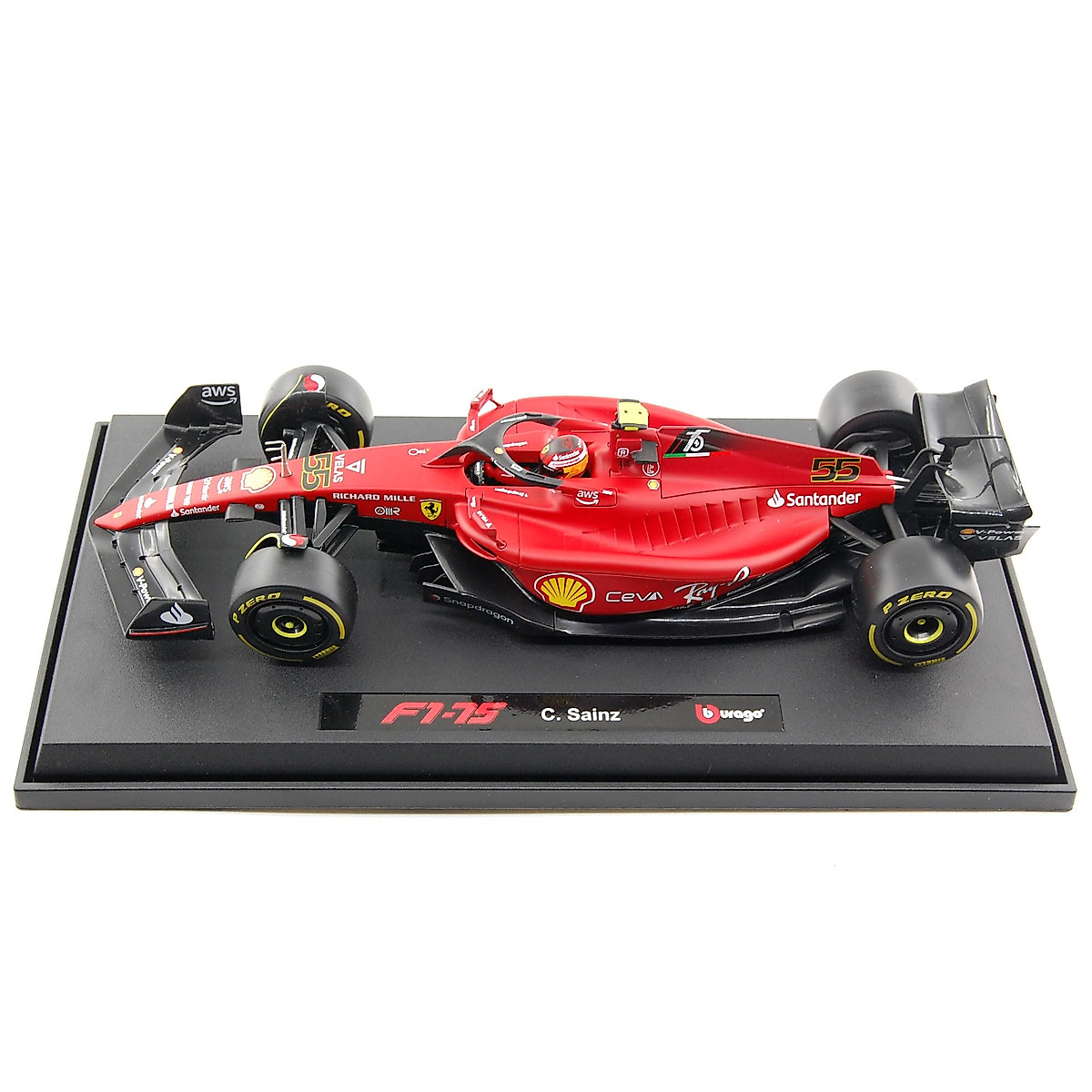 Bburago F1 Ferrari #55 Carlos Sainz 2022 1/18 Diecast Model Car 16811