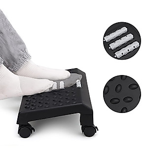 APVTI Foot Rest for Under Desk, Foot Stool -6 Height Adjustable with Massage Surface and Roller for Home Office, All Ages