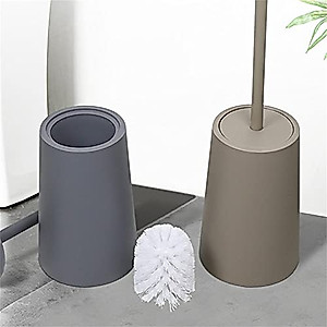 Toilet Brush Vacuum Toilet Dredge Suction Cup Deep Dredge Silicone No-Slip Long Plastic Handle and Flexible Bathroom Toilet Brush Holder Furniture (Color : Grey)