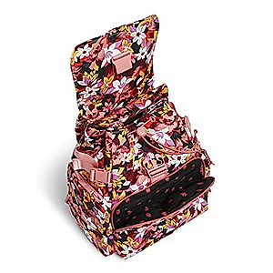 Vera Bradley Women's Cotton Utility Backpack, Rosa Floral - Recycled Cotton, One Size