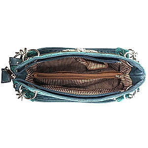 Zelris Western Moccasin Flower Buckle Women Conceal Carry Shoulder Handbag (Rose Red)