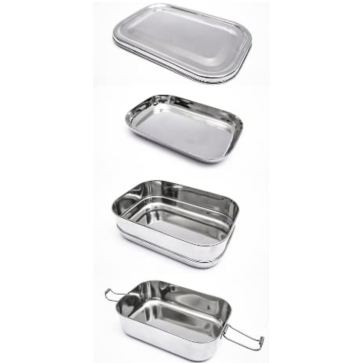 POSHGRAM Eco-Friendly STAINLESS STEEL BENTO BOX for adults and kids, 3-Tier Lunch Box For adults and kids, Size 6.4 * 4.4 * 3.3 (Inches)
