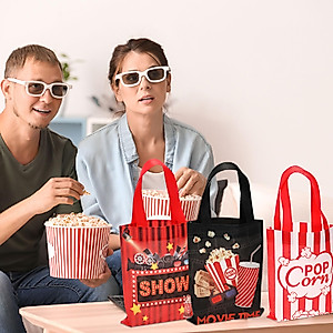 Photect 32 Pcs Movie Night Party Favor Bags Movie Theater Party Favor Treat Bags Movie Themed Non Woven Candy Goodie Gift Bags for Movie Now Showing Baby Shower Birthday Party Decoration Supplies