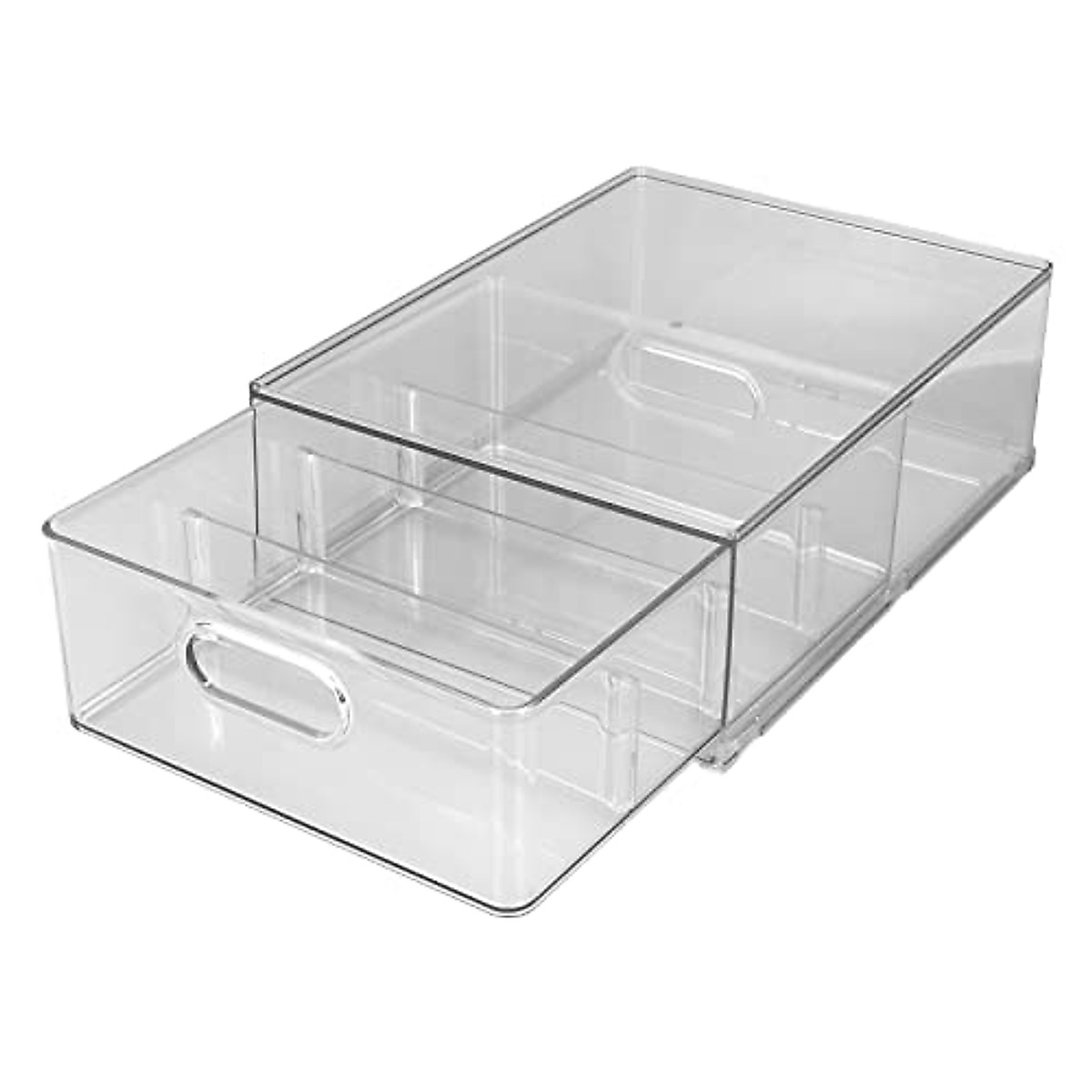 oceanside Drawer Storage Box, Multifunctional Stackable Storage Container for Toothpaste Hairspray Soap Makeup Wipes Facial Tissue(6L)